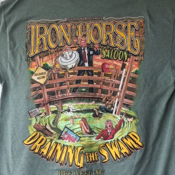 Gildan | Shirts | Iron Horse Saloon Tshirt Mens Large Trump Drain The ...